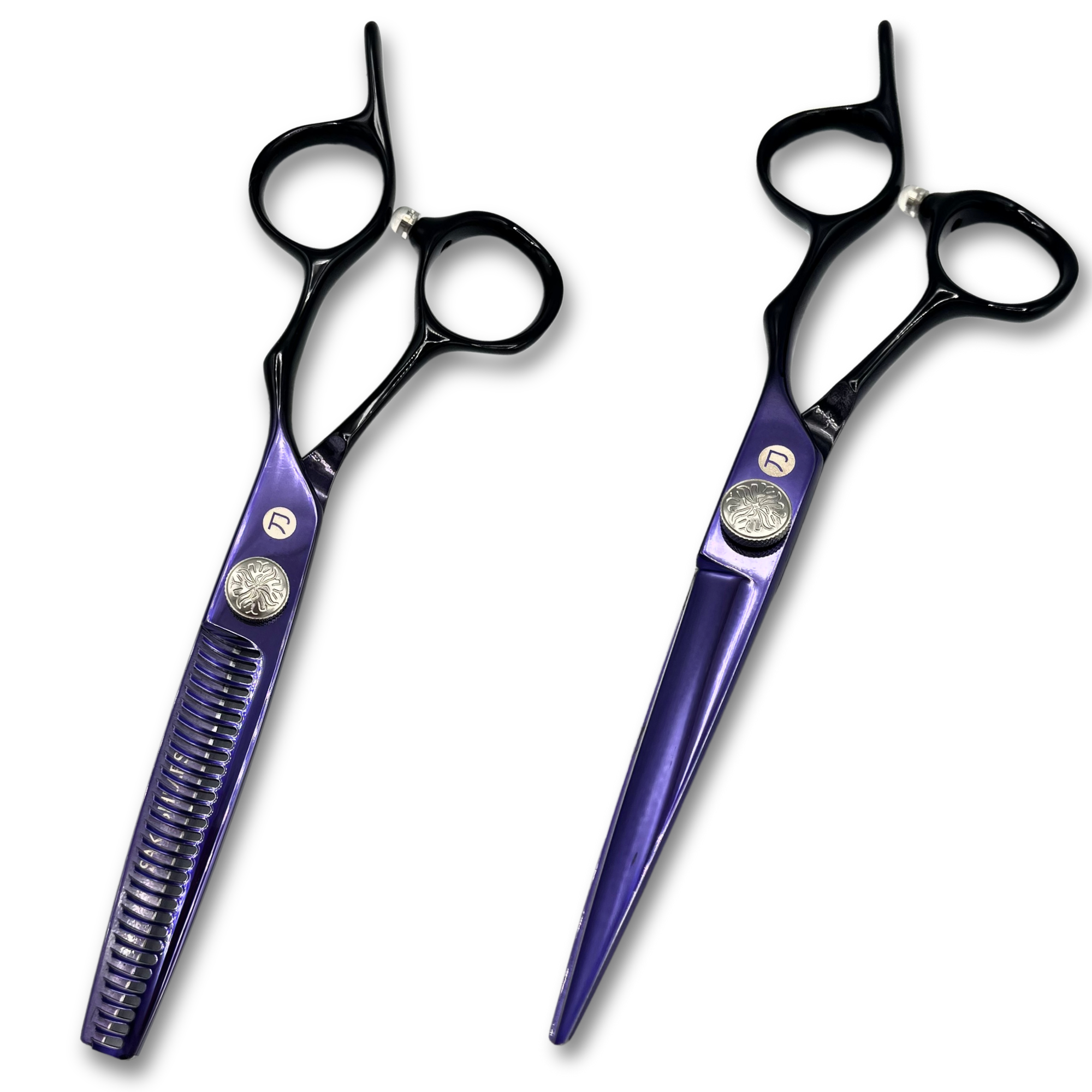 Purple Saki Nebula Hairdressing Shears Set (Hair Cutting and Thinning