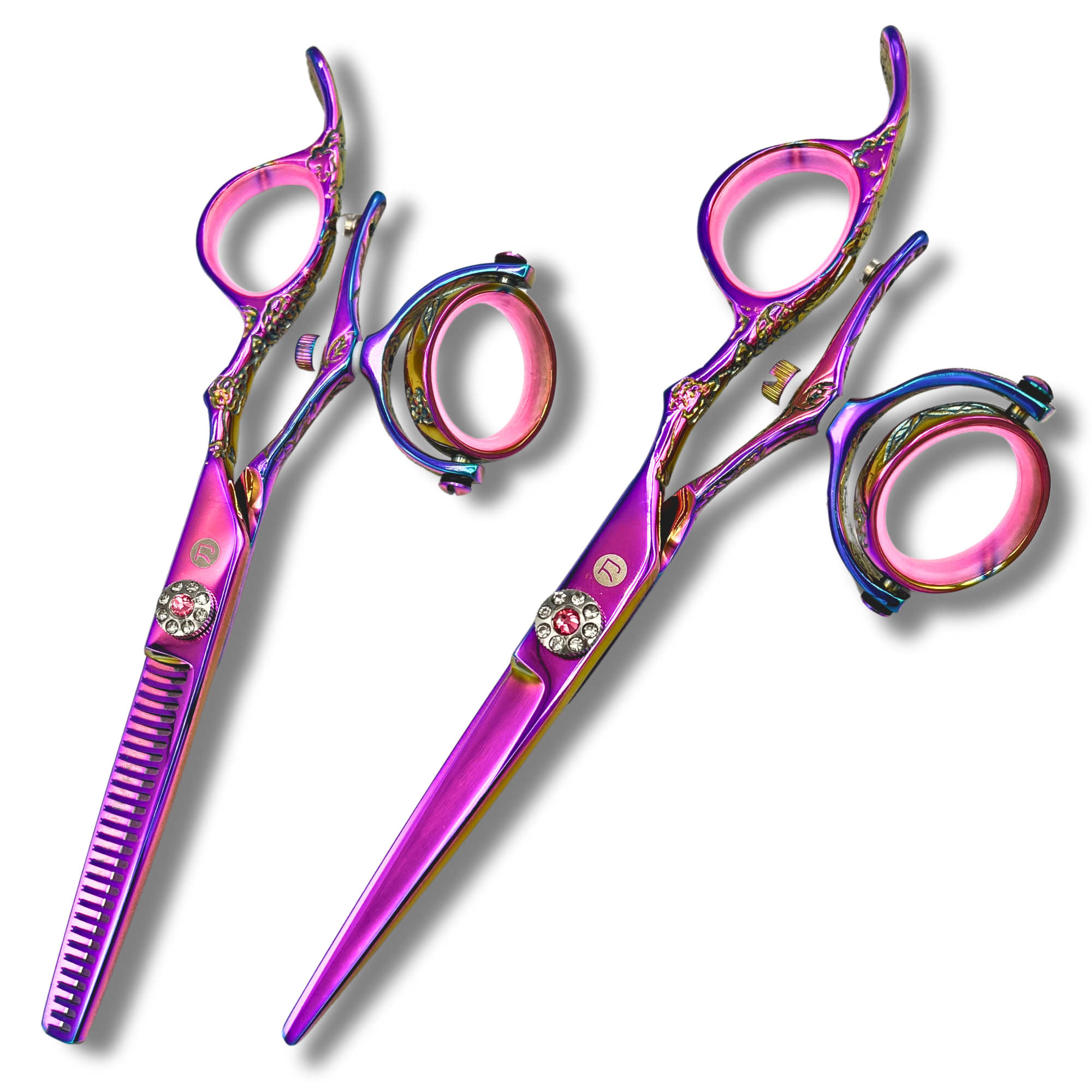 Swivel Pink Hair Shear Set for Professional Hairstylists - Saki Kohana ...